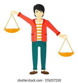 Hand Drawn Cartoon Characters Man Imbalance Stock Vector (Royalty Free ...