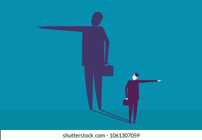 Businesswoman Shadow Pointing Him Concept Business Stock Vector ...
