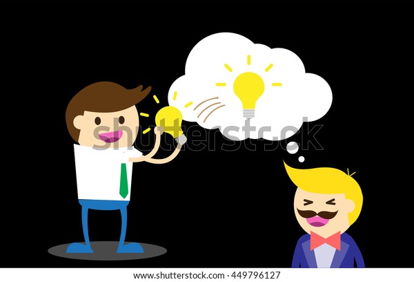 Businessman Share Idea Cartoon Flat Design Stock Vector (Royalty Free ...