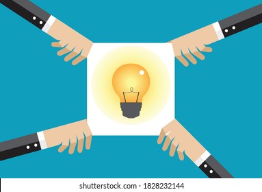 Businessman Share Ideas Work Vector Illustration Stock Vector (Royalty ...