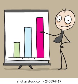 Businessman Showing Chart Presentation Vector Cartoon Stock Vector ...