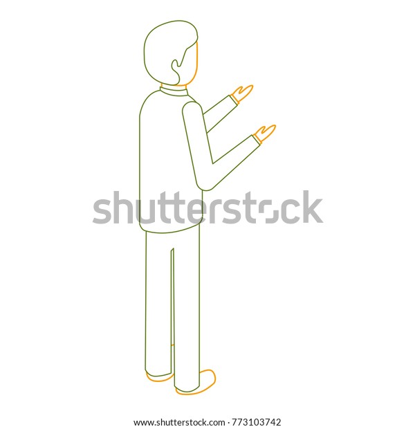 Businessman Stand Back View Character Isometric Stock Vector (Royalty ...