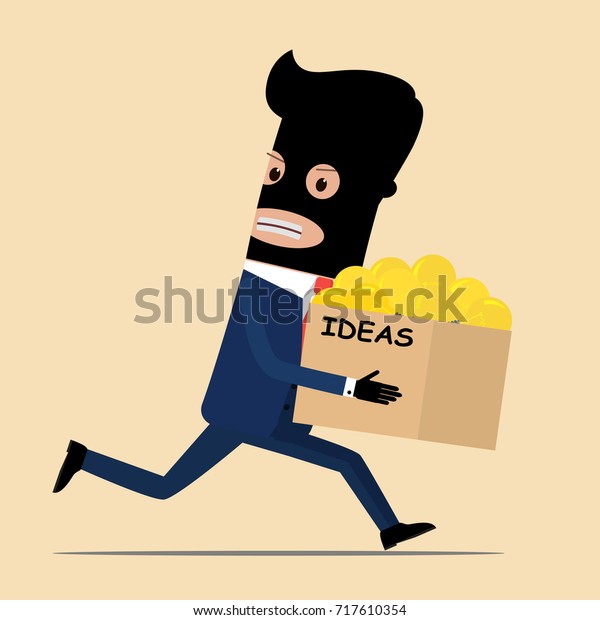Businessman Thief Stealing Box Ideas Vector Stock Vector (Royalty Free ...
