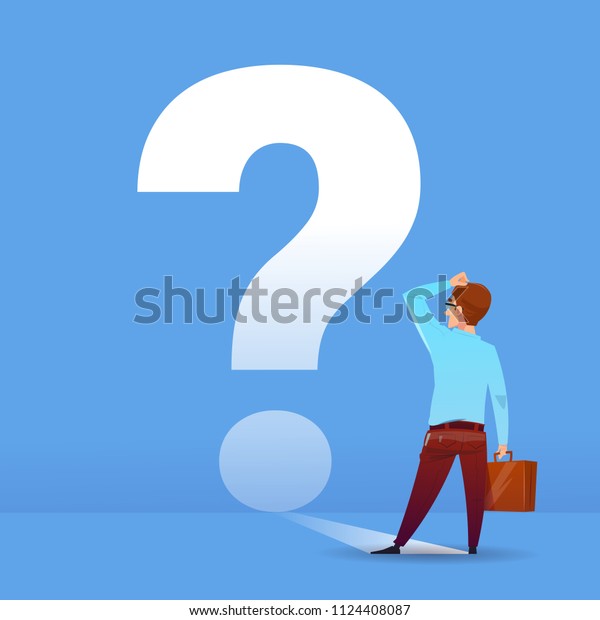 Businessman Thinking Question Mark Ponder Problem Stock Vector (Royalty ...