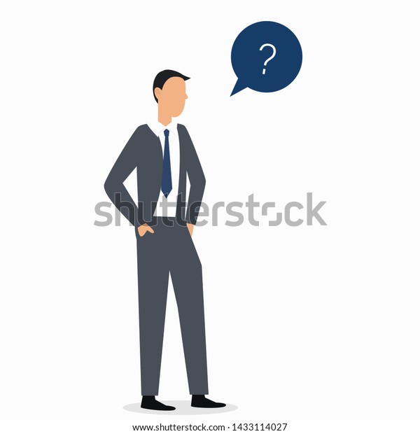 Businessman Thinking Question Mask Working Communication Stock Vector ...