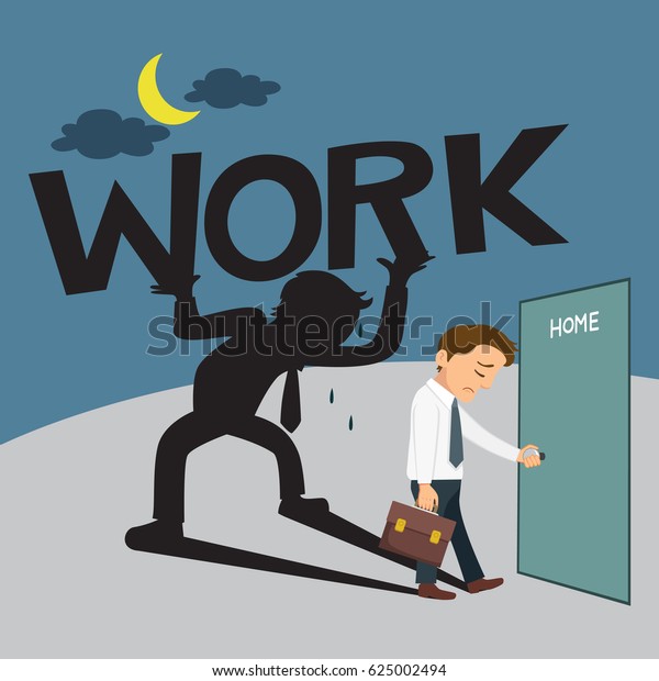 Businessman Tired After Work Holding Shadow Stock Vector (Royalty Free ...