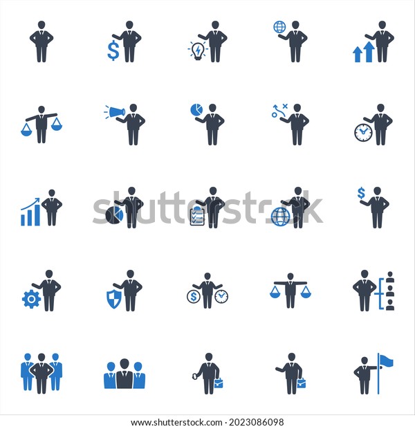 Businessman Vector Icons Set Symbol Designs Stock Vector (Royalty Free ...