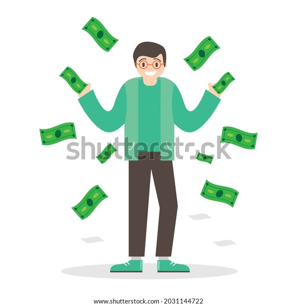 Businessman Vector Illustration Concept Throwing Money Stock Vector ...
