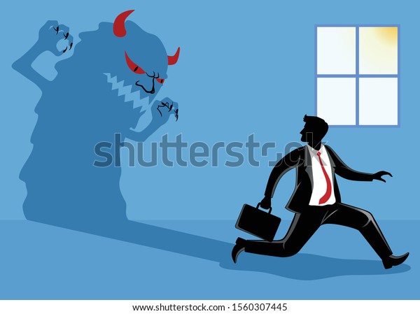 Businessman Vector Illustration Running His Evil Stock Vector (Royalty ...