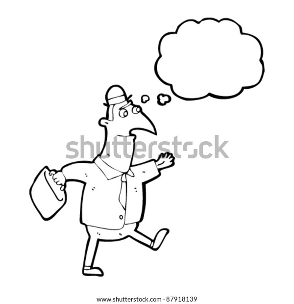 Businessman Walking Work Cartoon Stock Vector (Royalty Free) 87918139