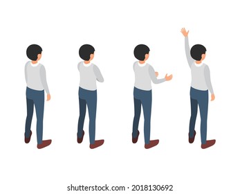 Businessmans Back Isometric Set 4 Patterns Stock Vector (Royalty Free ...