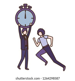 Businessmen Clock Avatar Character Stock Vector (Royalty Free ...