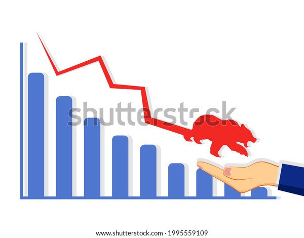 Businessmen Support Downward Graph Help Concept Stock Vector (Royalty ...