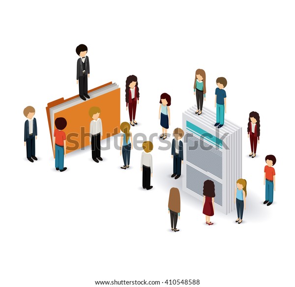 Businesspeople Isometrics Design Stock Vector Royalty Free 410548588