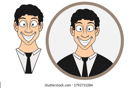 Bust Smiling Cartoon Guy Circle Vector Stock Vector (Royalty Free ...