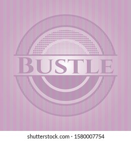 Bustle Badge Pink Background Vector Illustration Stock Vector (Royalty ...