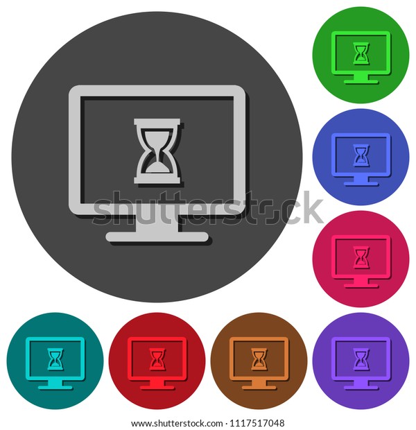 Busy Computer Icons Shadows On Color Stock Vector (Royalty Free ...