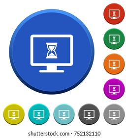 Busy Computer Icons On Round Color Stock Vector (Royalty Free) 721956337