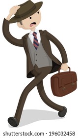 Busy Man Rushing Work Stock Vector (Royalty Free) 196032458 | Shutterstock