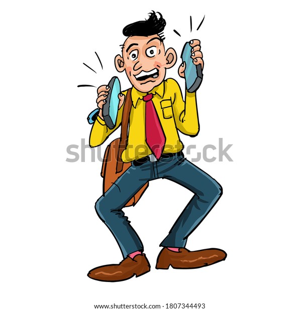 Busy Salesman Makes Appointment Clients Stock Vector (Royalty Free ...