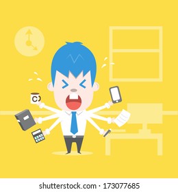Busy Timevector Cartoon Business Stock Vector (Royalty Free) 173077685 ...