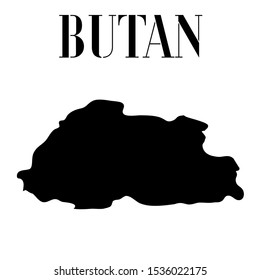 Butan Thimphu Outline World Map Silhouette Stock Vector (Royalty Free ...