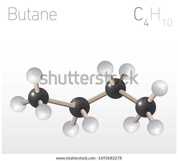 Butane C4h10 Structural Chemical Formula Molecule Stock Vector (Royalty ...