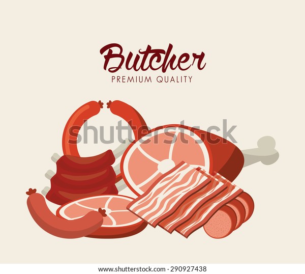 Butcher Concept Design Vector Illustration Eps10 Stock Vector (Royalty ...
