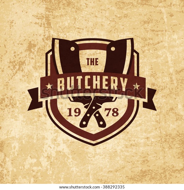 Butcher Shop Paper Texture Logos Vector Stock Vector (Royalty Free ...