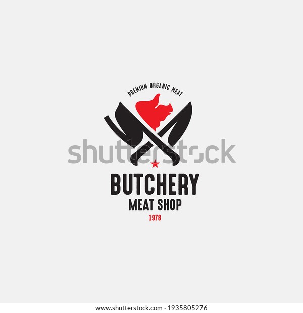 Butchery Vector Logo Template Vintage Meat 库存矢量图（免版税）1935805276 ...