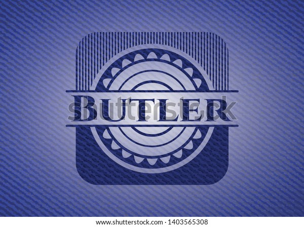 Butler Emblem Jean Texture Vector Illustration Stock Vector (Royalty ...