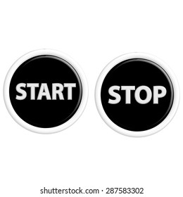 Butoon Stop Start 3d Buttons Vector Stock Vector (Royalty Free ...