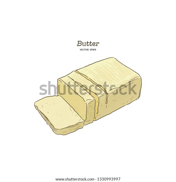Butter Hand Draw Sketch Vector Stock Vector (Royalty Free) 1330993997 ...