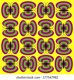 Butterflies Optical Illusion Movement Stock Vector (Royalty Free ...