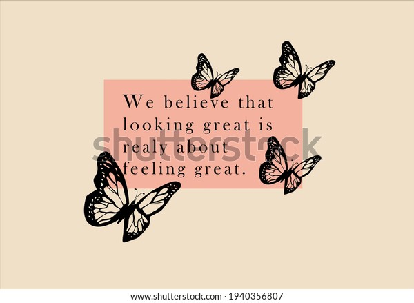 Butterflies Positive Message Design Vector Stock Vector (Royalty Free ...
