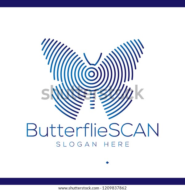 Butterflies Scan Technology Logo Vector Element Stock Vector (Royalty ...