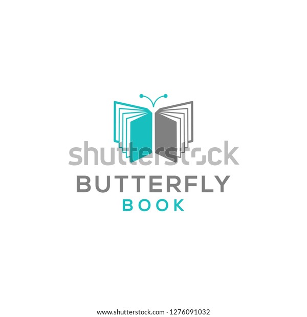 Butterfly Book Logo Sticker Stock Vector (Royalty Free) 1276091032 ...