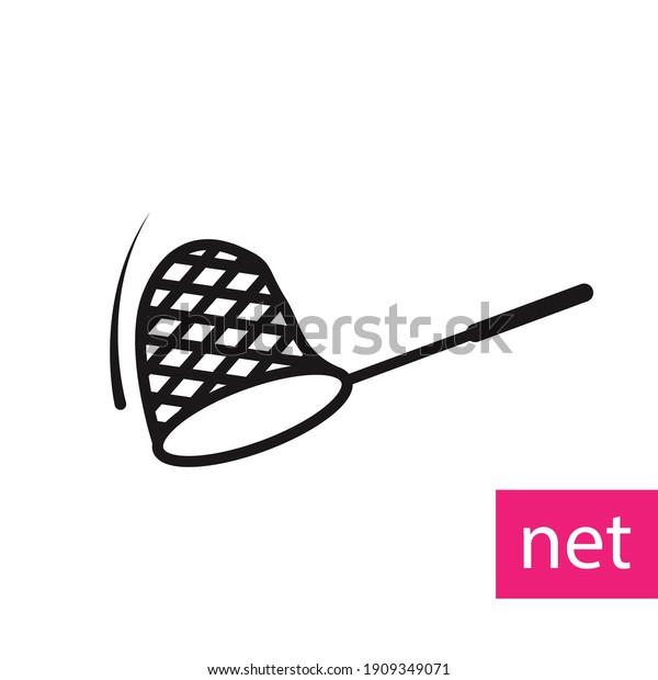 Butterfly Catching Net Icon Design Butterfly Stock Vector (Royalty Free ...