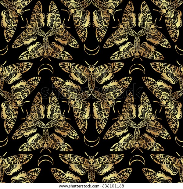 Butterfly Deaths Head Hawk Moth Symbol Stock Vector (Royalty Free ...
