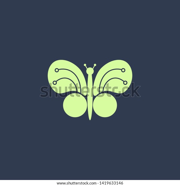 Butterfly Digital Logo Design Electronic Chip Stock Vector (Royalty ...