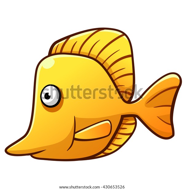 Butterfly Fish Cartoon Isolated On White 스톡 벡터(로열티 프리) 430653526 ...
