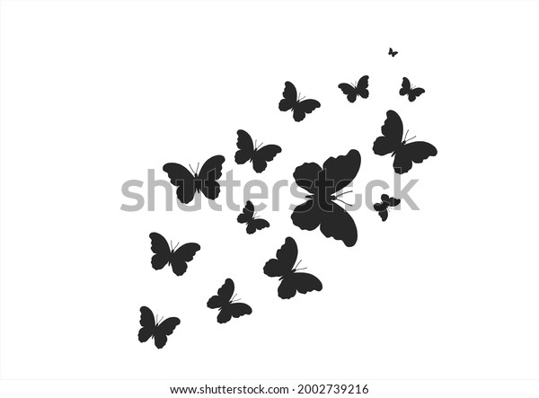 Butterfly Flock Vector Art Design Hand Stock Vector (Royalty Free ...