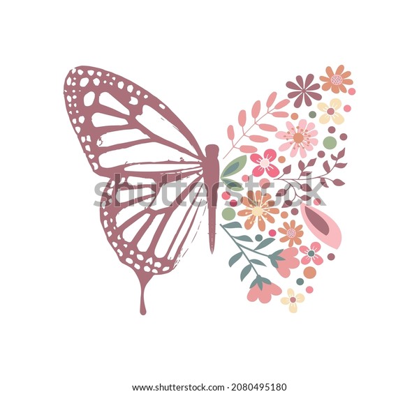 Butterfly Floral Wing Vector Design Fashion: เวกเตอร์สต็อก (ปลอดค่า ...