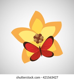 Butterfly Flower Design Stock Vector (Royalty Free) 421563427 ...