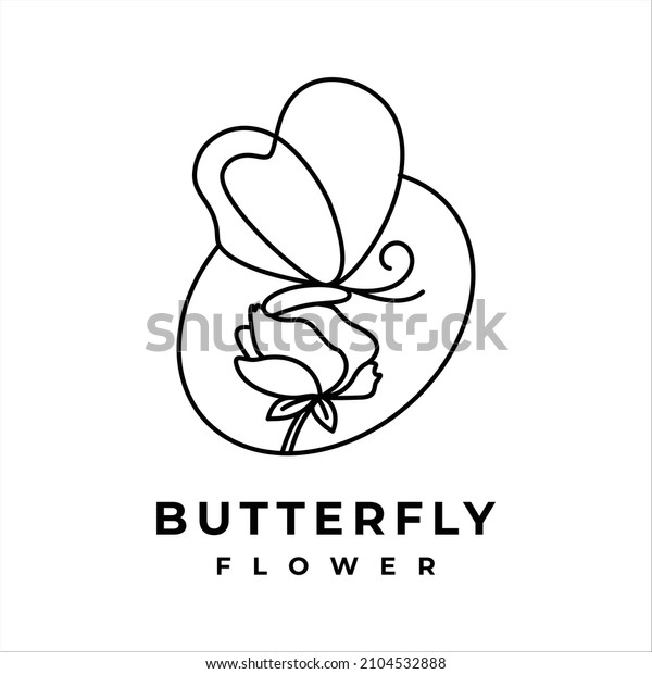 Butterfly Flower Logo Design Template Stock Vector (Royalty Free ...