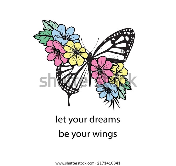 Butterfly Flower Wings Vector Design Fashion Stock Vector (Royalty Free ...