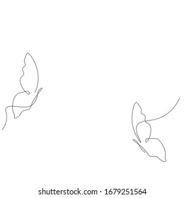 Butterfly Fly Line Drawing Vector Illustration Stock Vector (Royalty ...