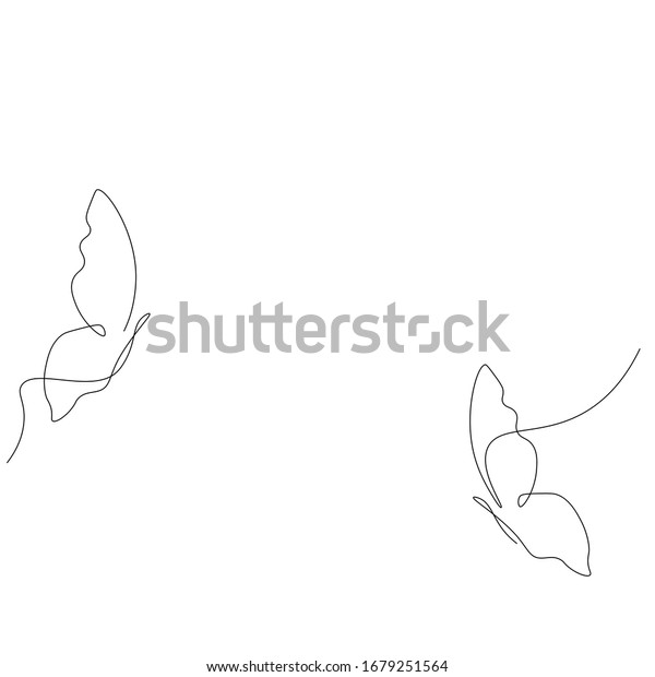 Butterfly Fly Line Drawing Vector Illustration Stock Vector (Royalty ...