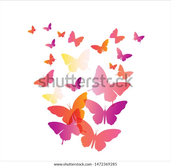 Butterfly Flying Vector Illustration Eps Stock Vector (Royalty Free ...