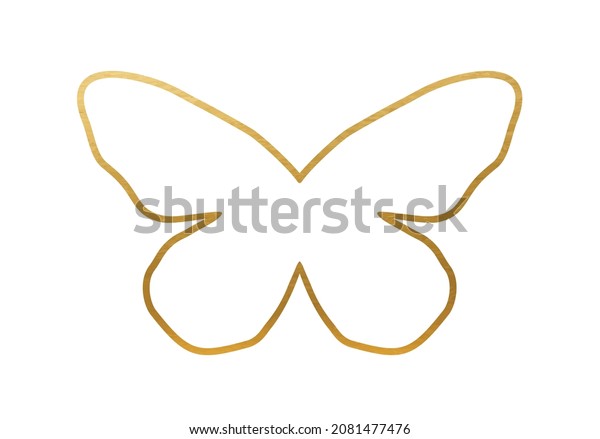Butterfly Golden Lines Shape On White Stock Vector (Royalty Free ...